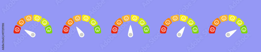 Emoticon scale icon set. Feedback scale. Vector on isolated background ...