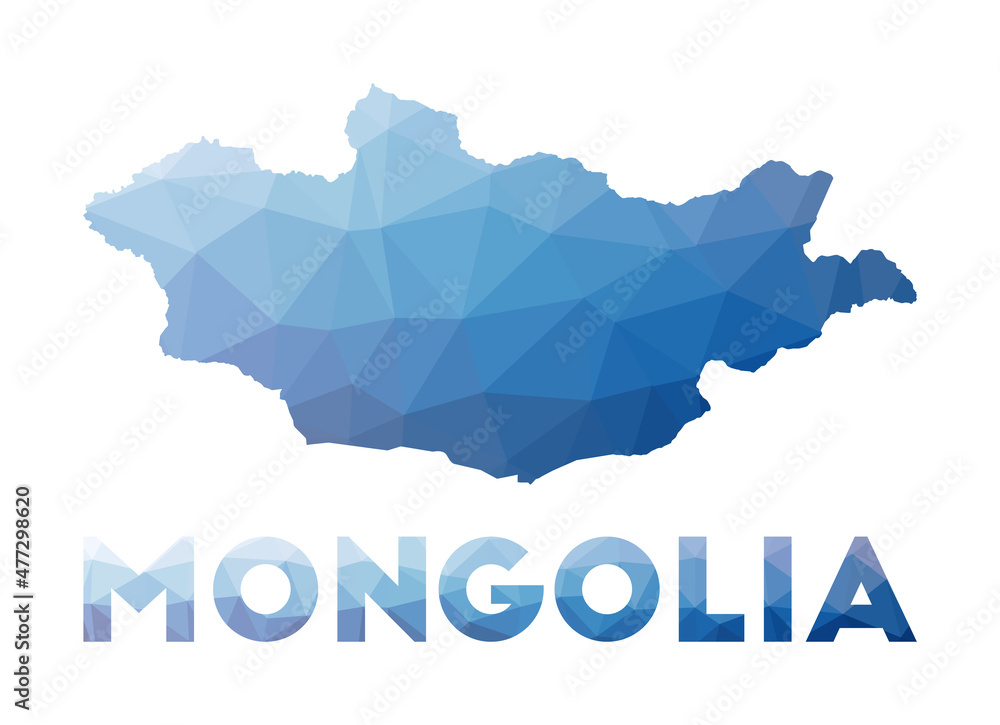 Low poly map of Mongolia. Geometric illustration of the country ... Low poly map of Mongolia. Geometric illustration of the country ...