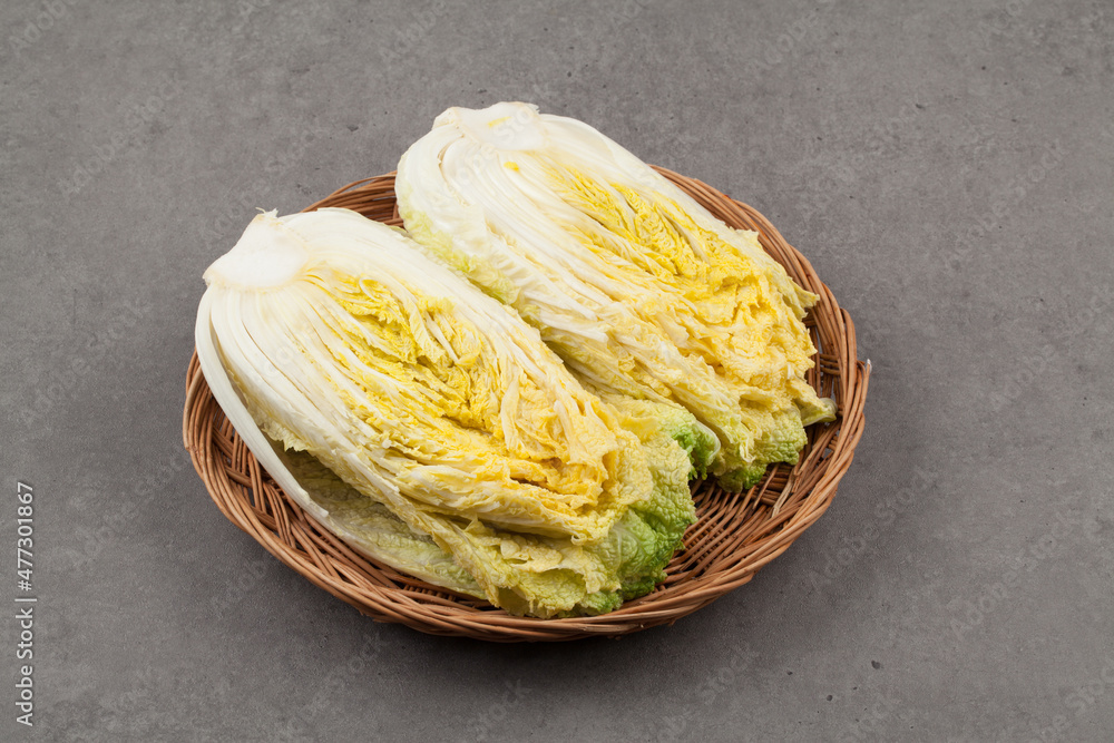 Cabbage, kimchi, kimchi iron, kimchi ingredients, cabbage, half, cut ...