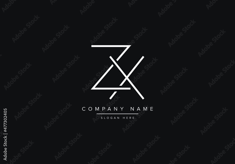 Letter ZX logo design, Minimalist Abstract Initial letter ZX XZ logo ...