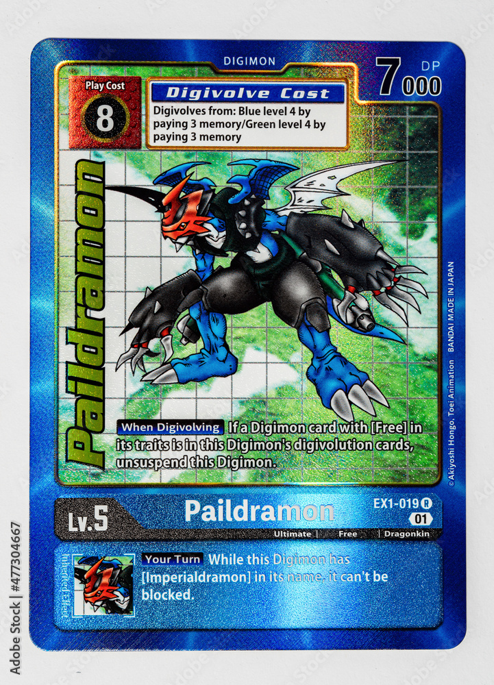Hamburg, Germany - 12282021: top shot photo of the English Digimon ...