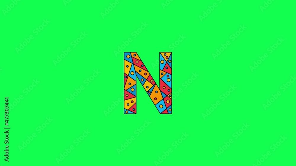 Vidéo Stock Letter N. Animated unique font made of circles and ...