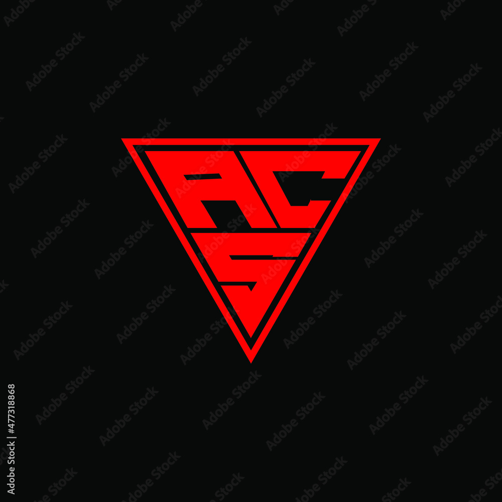 ACS letter logo design on black background.ACS creative initials letter ...