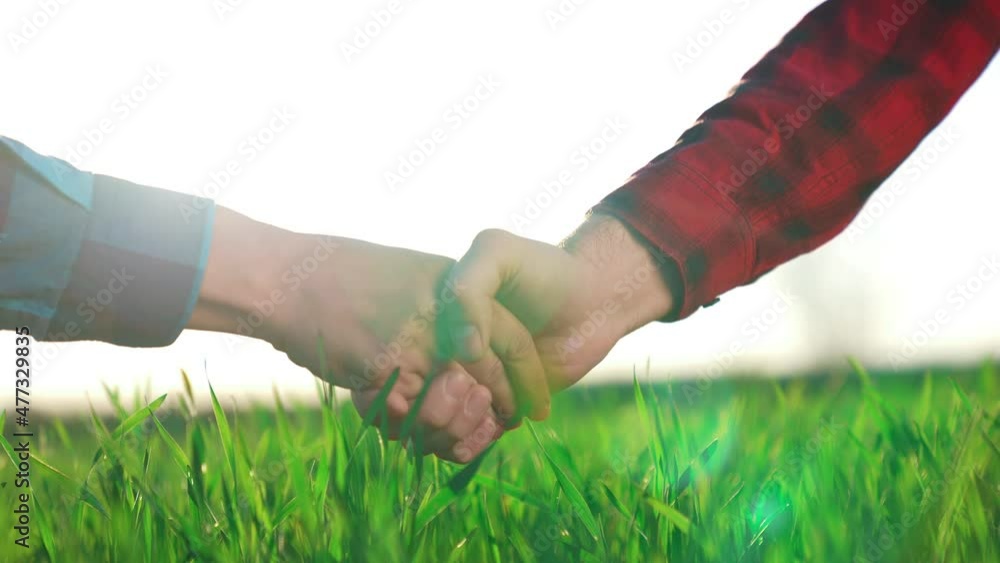 handshake agriculture. hands of group farmer business make a contract ...