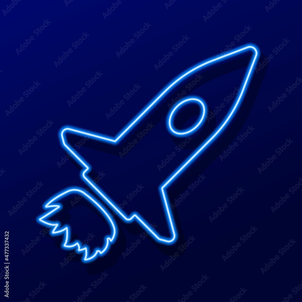 rocket neon sign, modern glowing banner design, colorful modern design ...