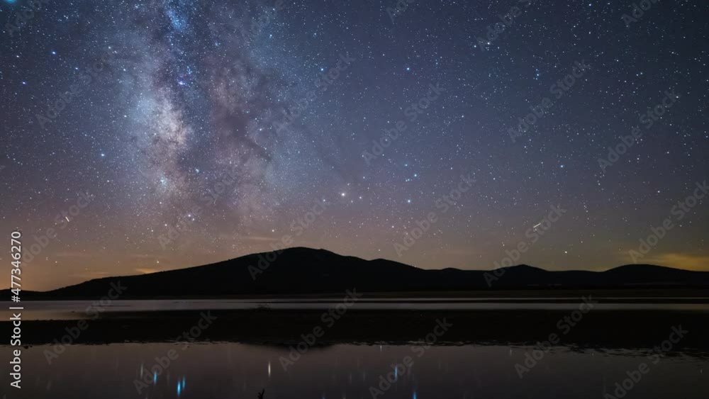 Milky Way Timelapse with reflection in the lake Stock Video | Adobe Stock