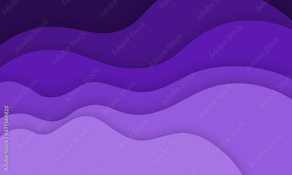 abstract background with paper cut layers composition in purple. 3d ...