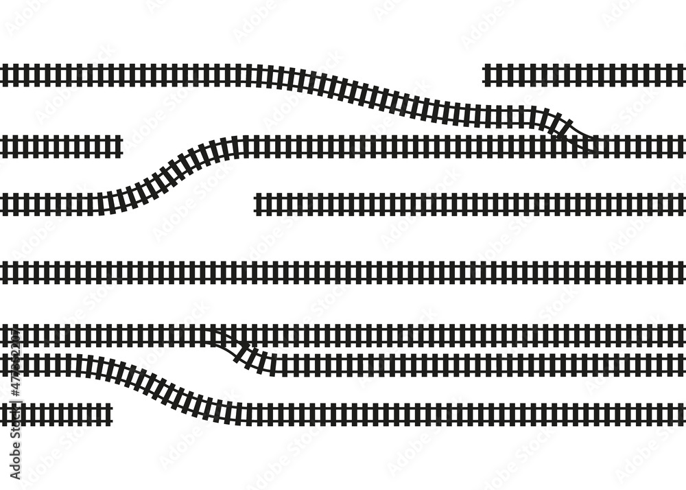 Railroad track map, railway route for train. Path, railway district ...