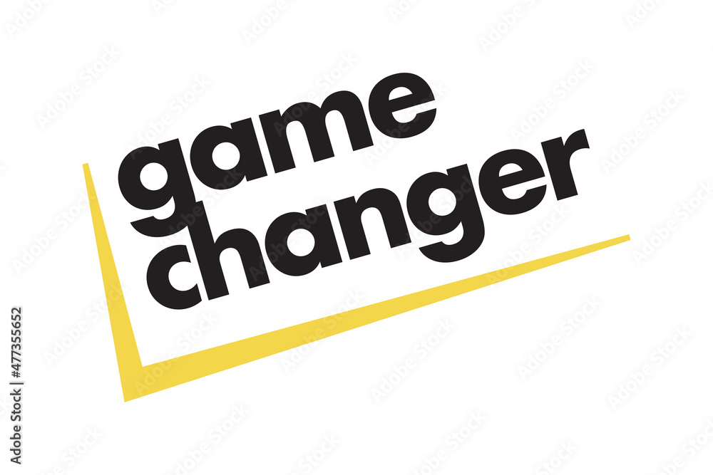 Modern, simple, vibrant typographic design of a saying "Game Changer ...