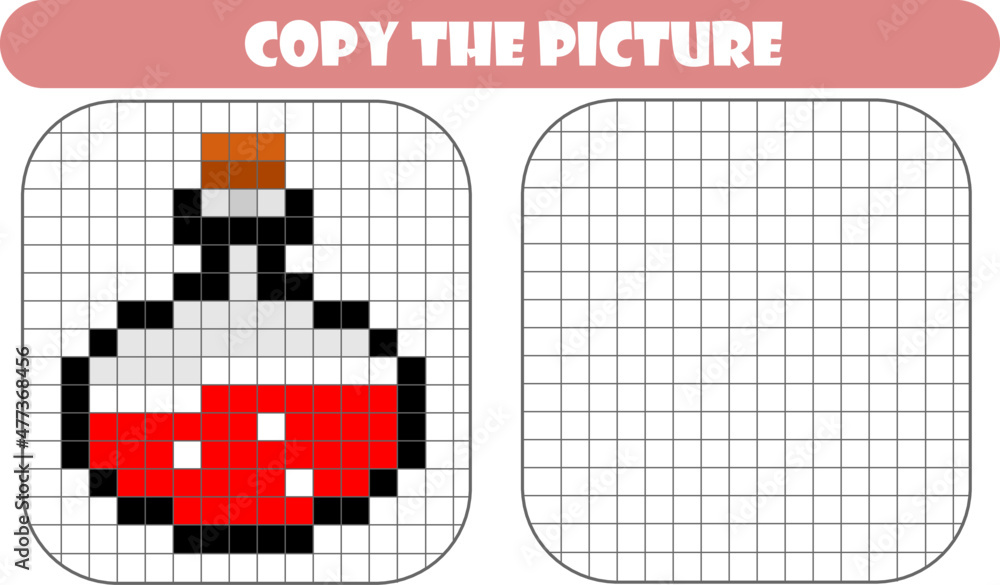 Copy the picture, pixel art, chemical cartoon, drawing skills training ...