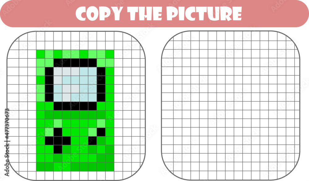 Copy the picture, pixel art, gameboy cartoon, educational game for ...