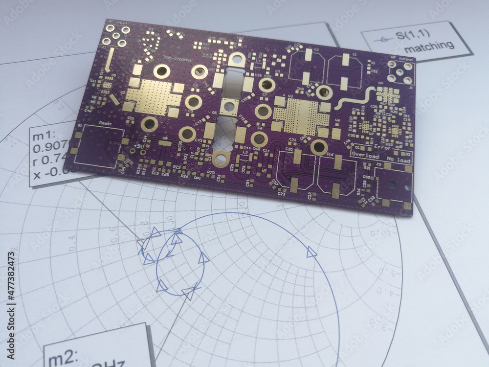 RF PCB and Smith chart for design Stock Photo | Adobe Stock