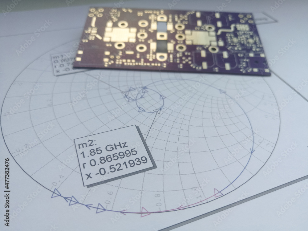 RF PCB and Smith chart for design Stock Photo | Adobe Stock