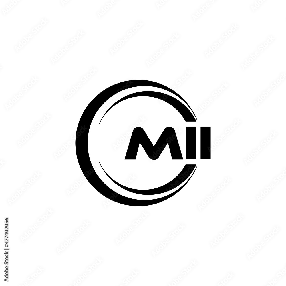 MII letter logo design with white background in illustrator, vector ...