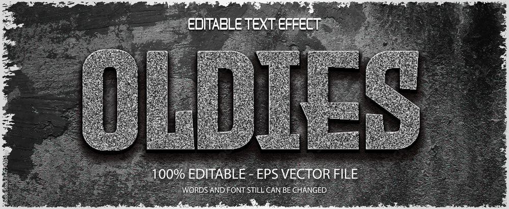 Editable oldies text effect on cement texture background Stock Vector ...