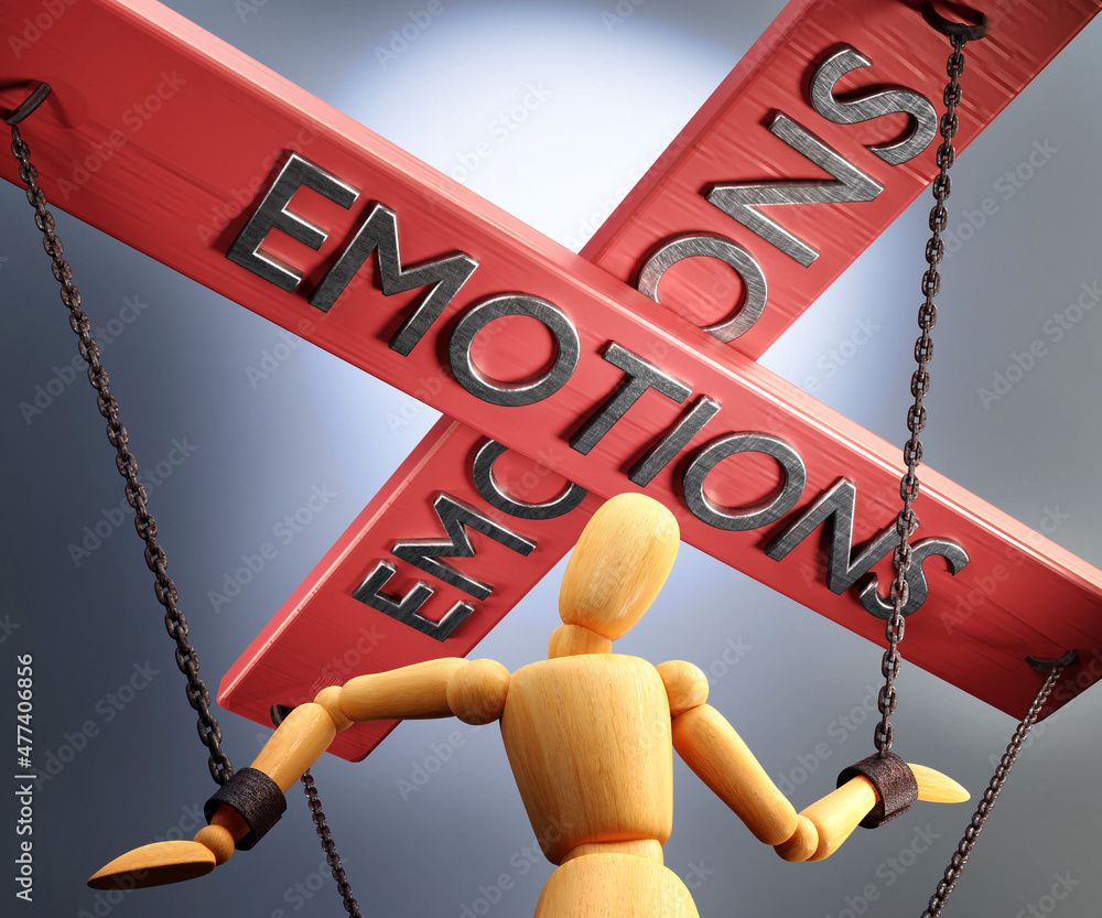 Emotions control, power, influence and manipulation symbolized by ...