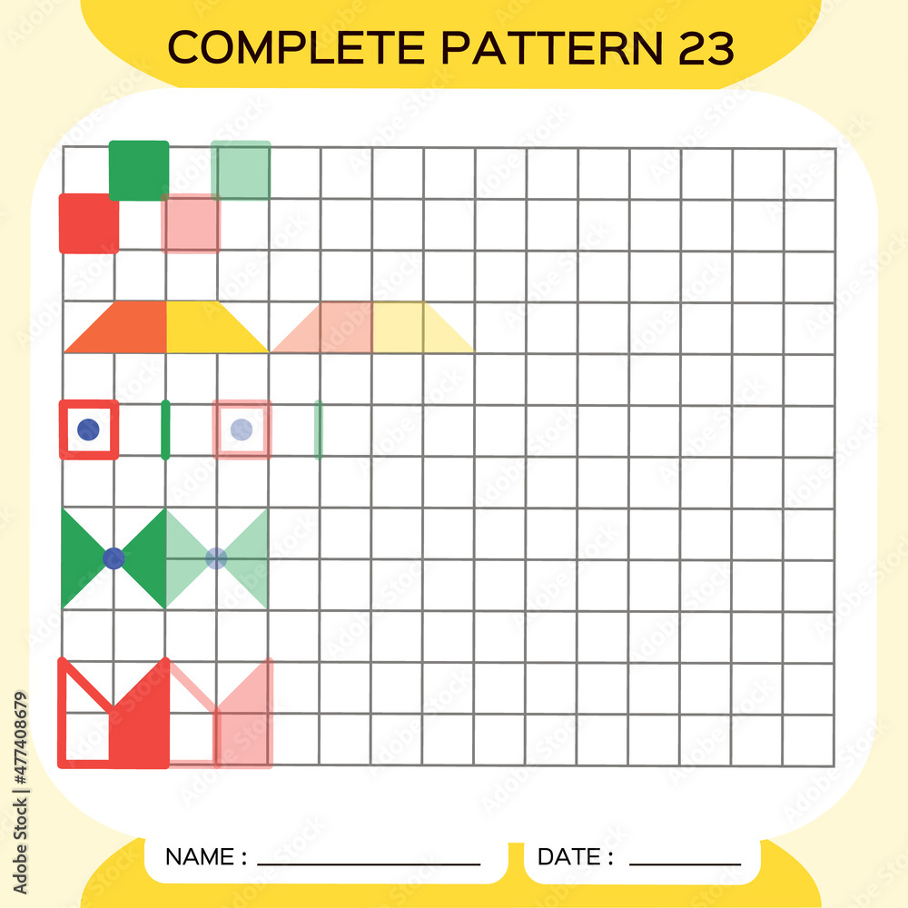 Repeat Pattern, Puzzle. Copy Picture. Special for preschool kids ...