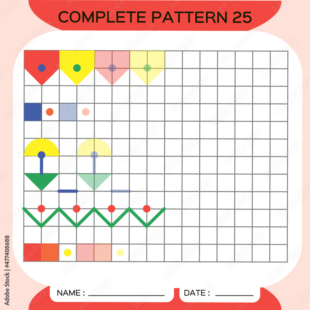 Repeat Pattern, Puzzle. Copy Picture. Special for preschool kids ...