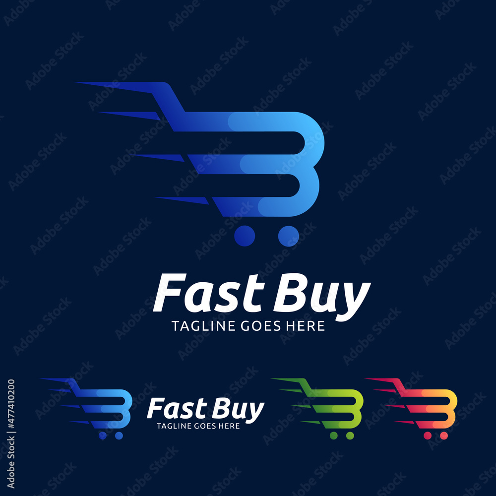 Letter B logo with shopping cart concept. online delivery icon Stock ...