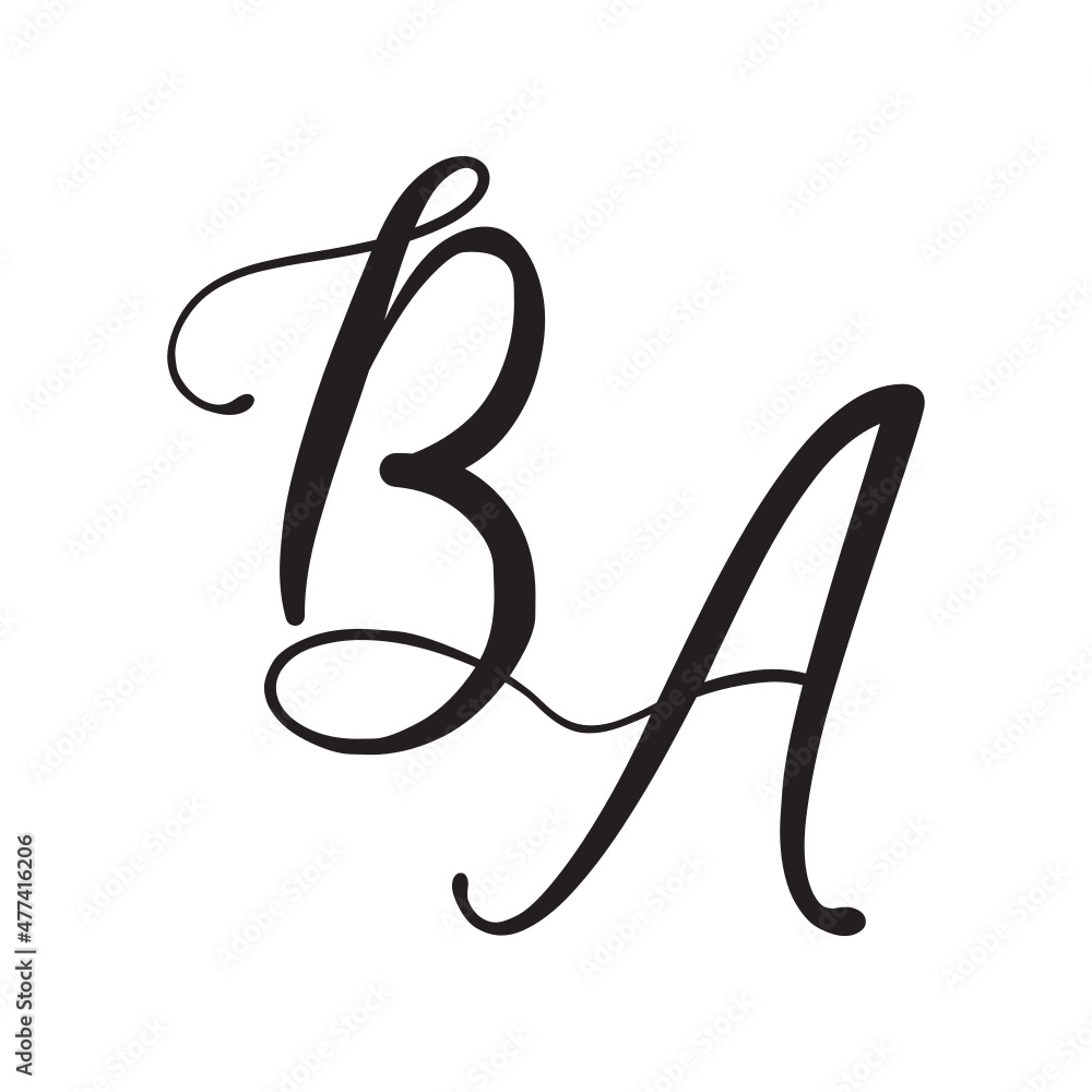 ba , ab, Calligraphic signature icon. Wedding Logo Monogram. modern ...