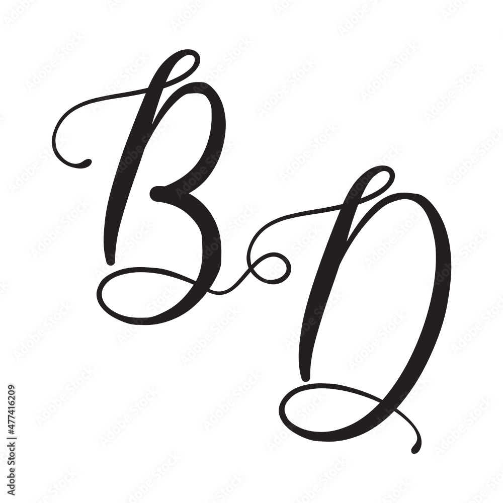 bd , db, Calligraphic signature icon. Wedding Logo Monogram. modern ...