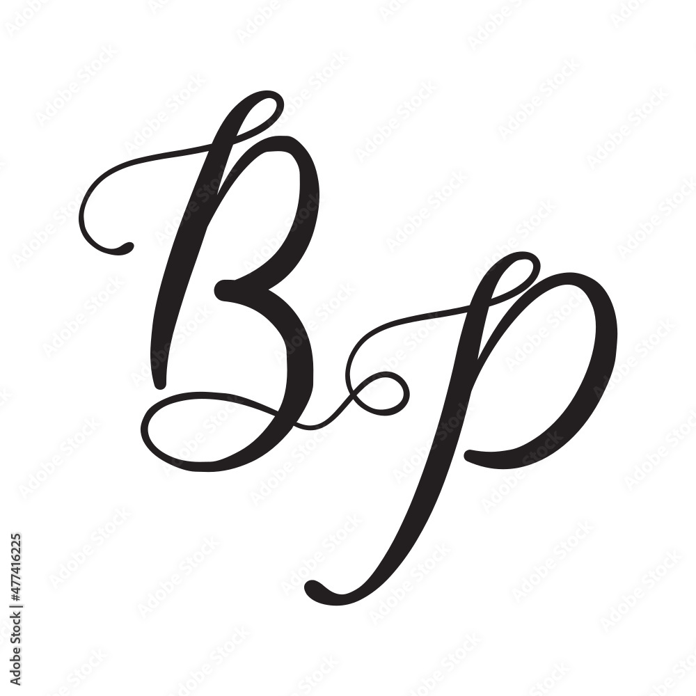 Vetor de bp , pb, Calligraphic signature icon. Wedding Logo Monogram ...