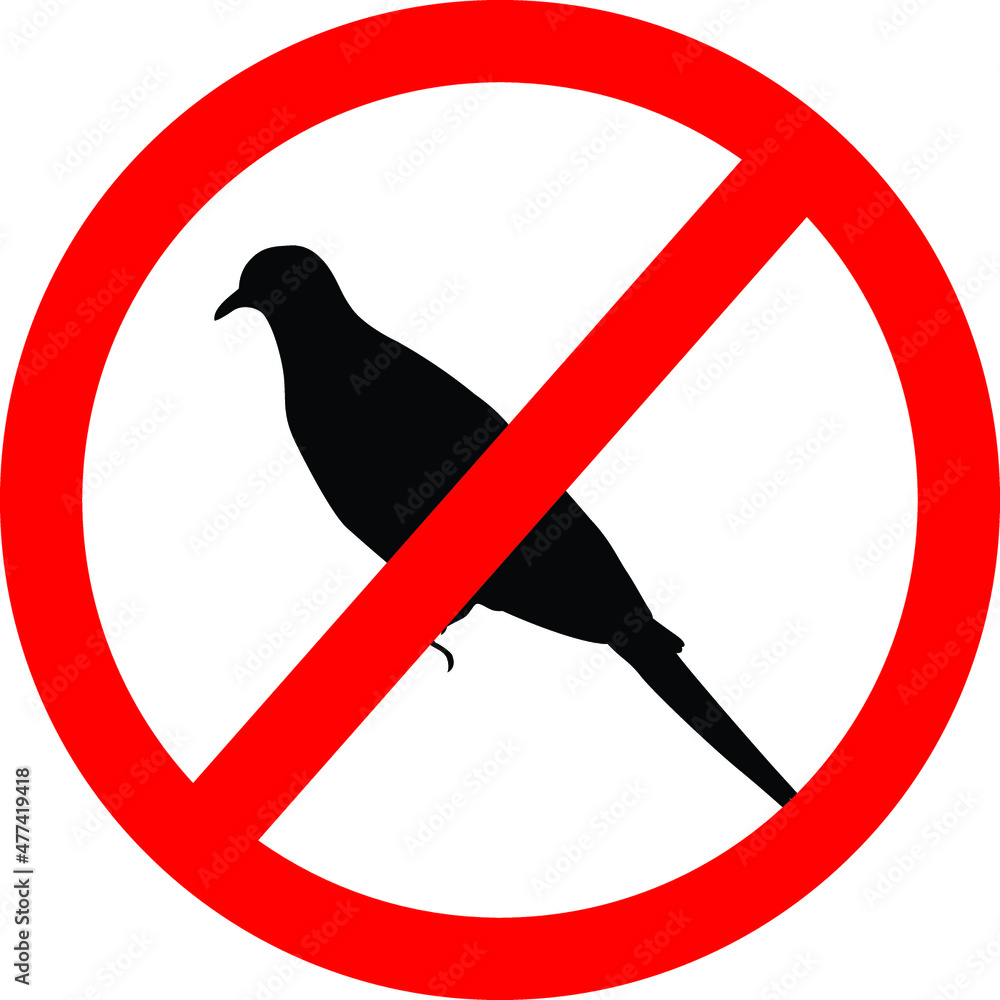 Doves prohibited sign Stock Vector | Adobe Stock