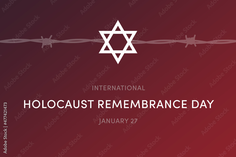 International Holocaust Remembrance Day illustration. Jewish star with ...