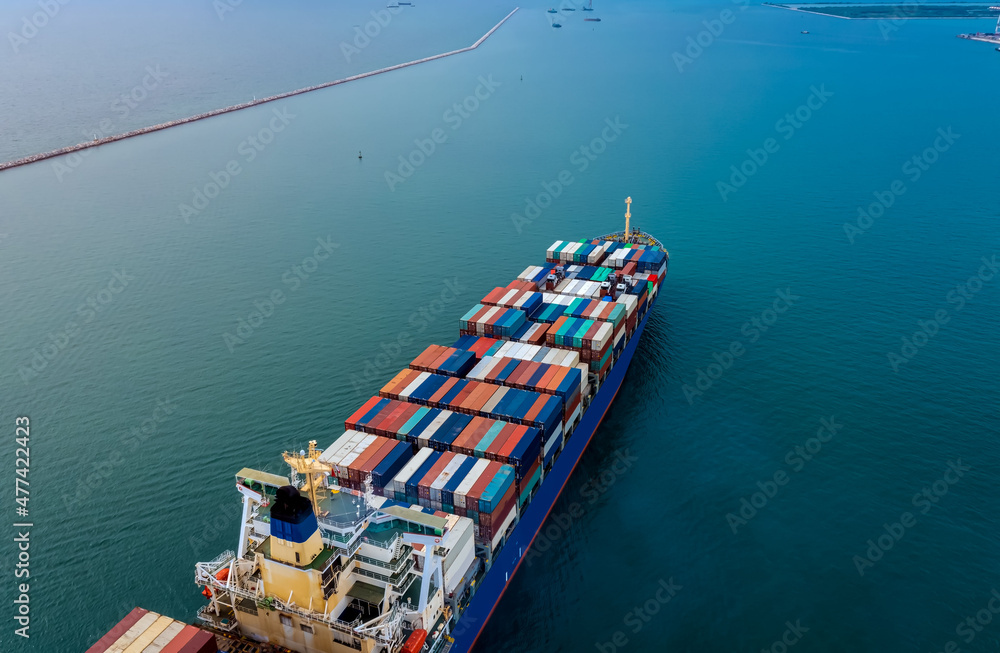 The logistic network Ocean sea with ship of business Logistics as ...