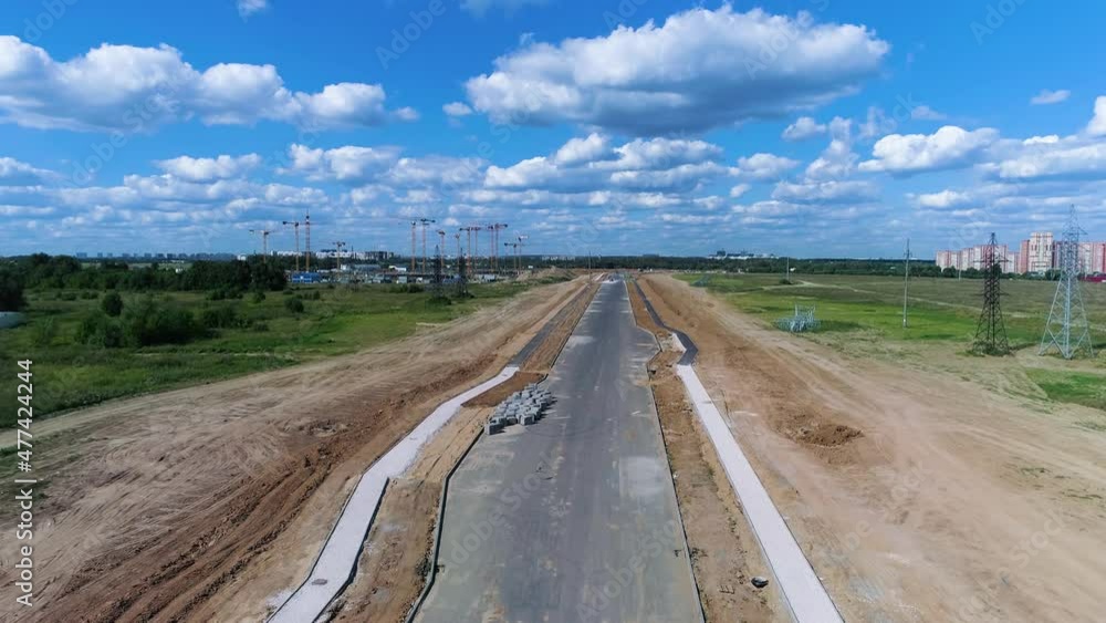Vídeo do Stock: Construction of a bypass avenue in suburbs of ...