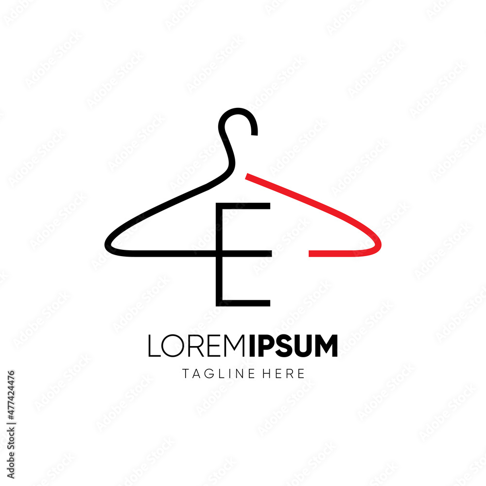 Initial Letter E Hanger Logo Design Vector Icon Graphic Emblem ...