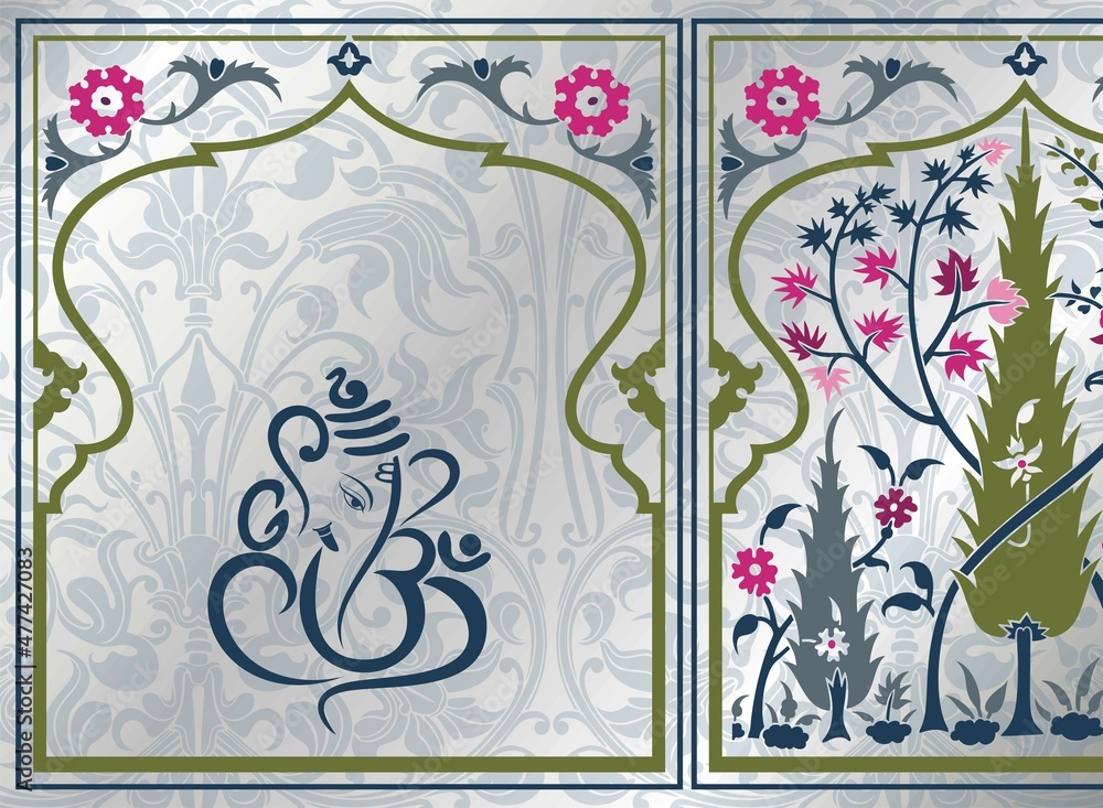 Ganesha, wedding card, royal Rajasthan, India Stock Vector | Adobe Stock