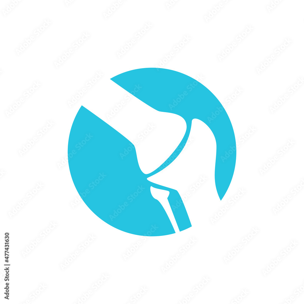 negative space with joint anatomy logo design vector graphic symbol ...