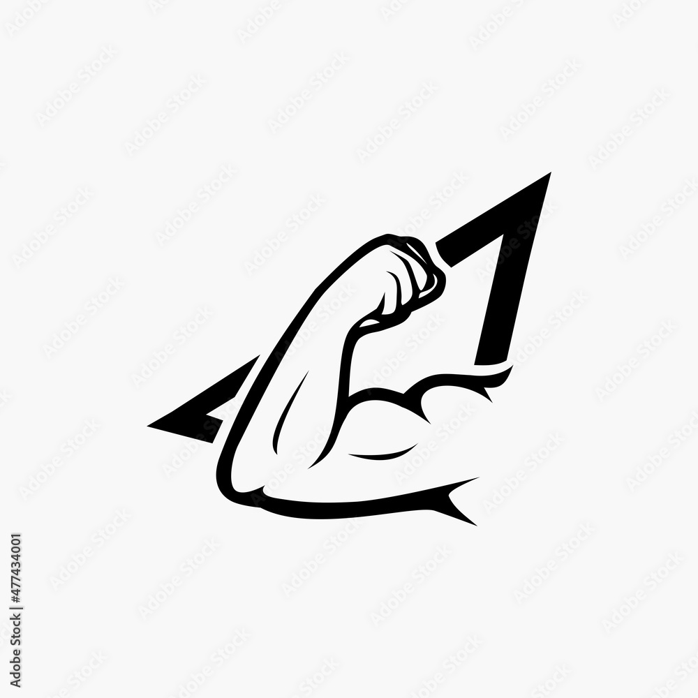 Strong Arm Muscle Logo Design For Gym, Sport or Anything Stock Vector ...
