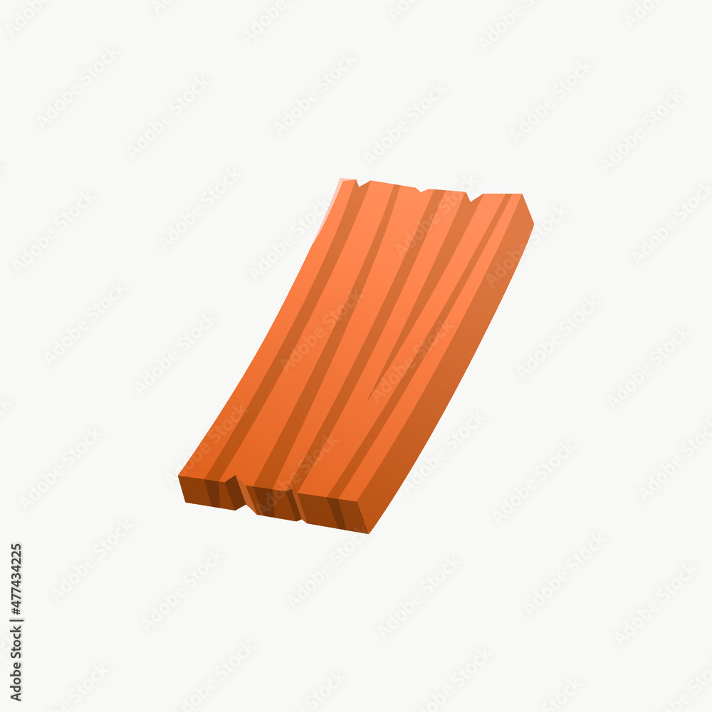 Isolated flat wooden plank icon for game, interface, sticker, app. The ...