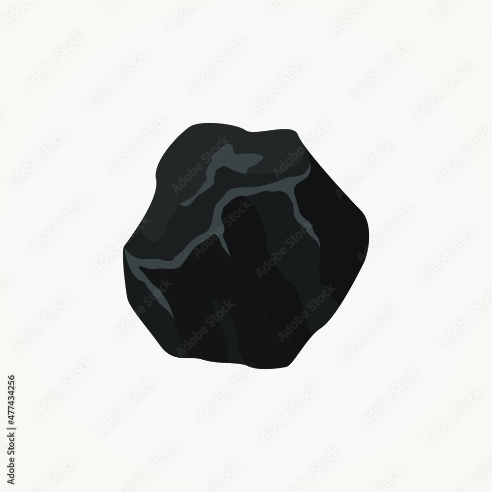 Isolated flat coal icon for game, interface, sticker, app. The sign is ...