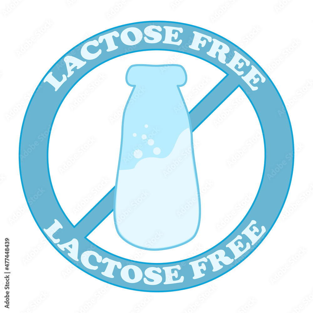 Lactose free sign isolated on white background. Lactose free logo icon ...