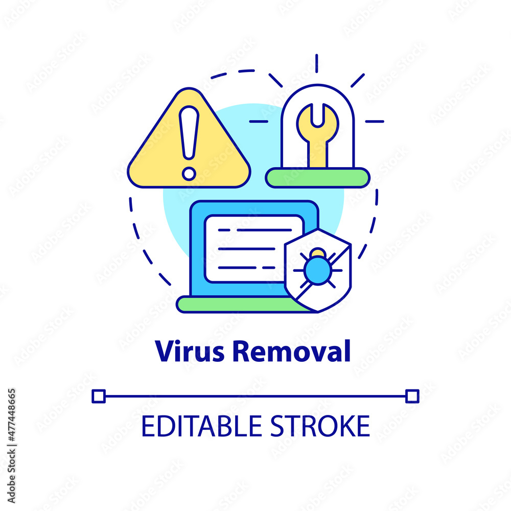 Virus removal concept icon. Delete malicious software. Type of repair ...
