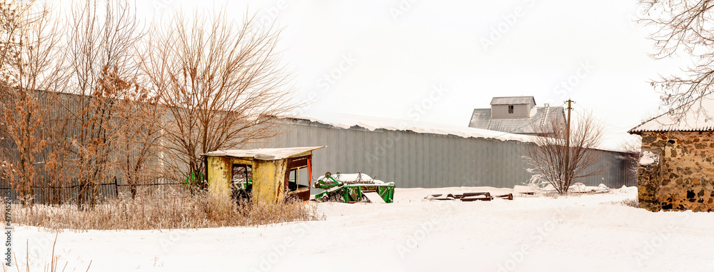 New buildings and old buildings grain storage hangars in the ...