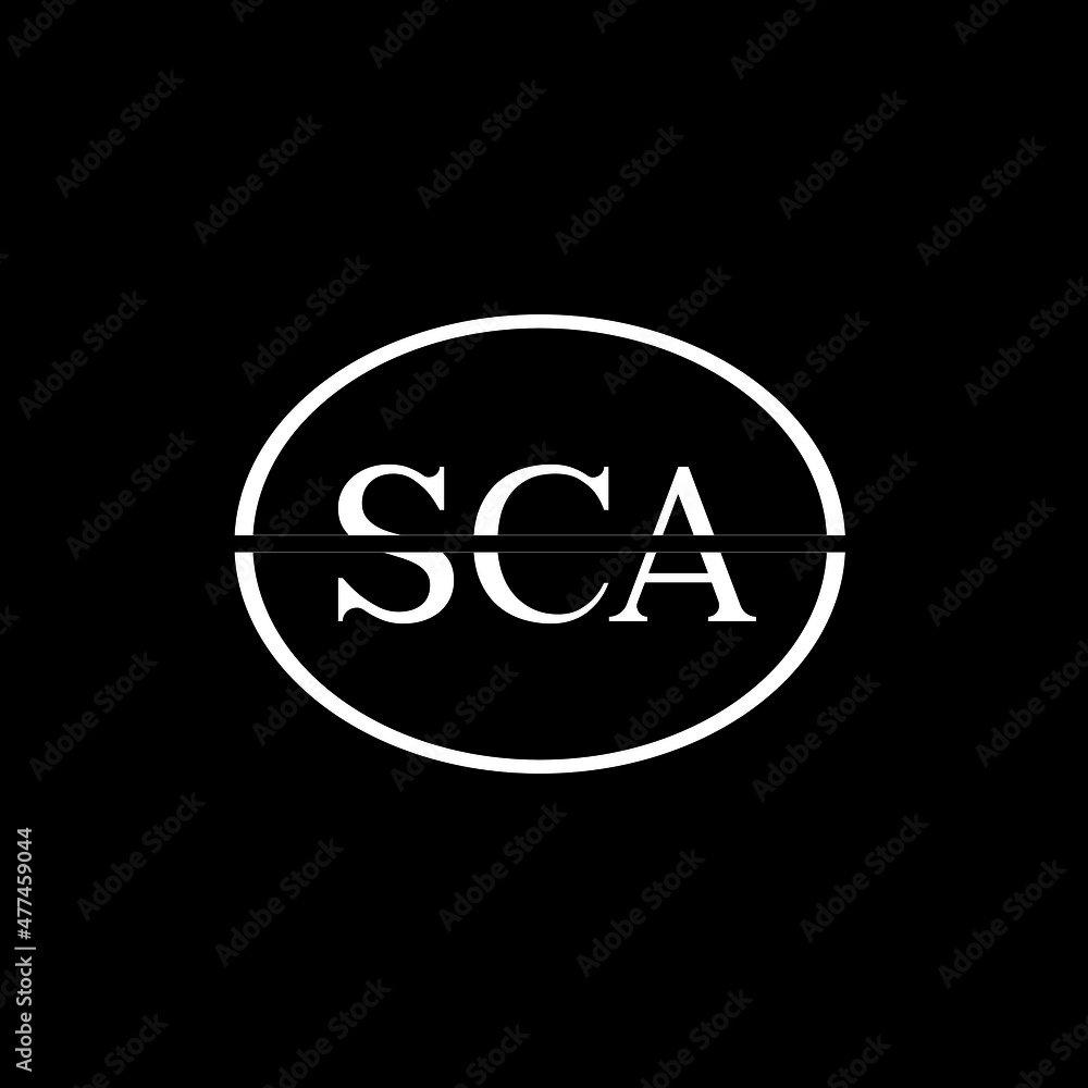 SCA letter logo design with black background in illustrator, vector ...