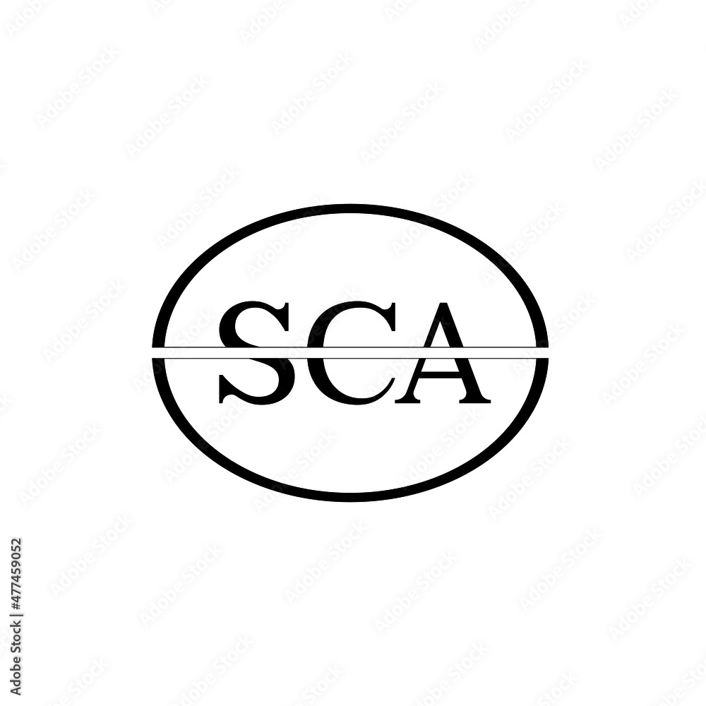 SCA letter logo design with white background in illustrator, vector ...