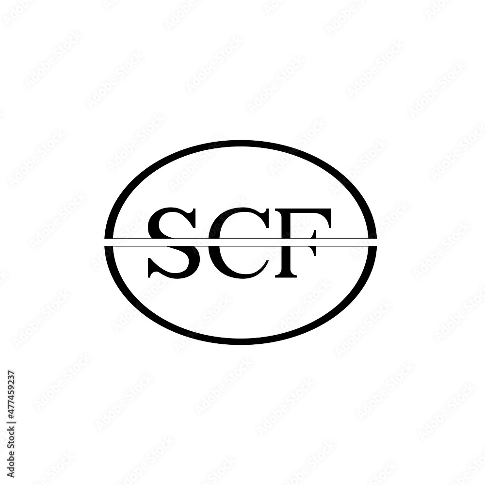 SCF letter logo design with white background in illustrator, vector ...