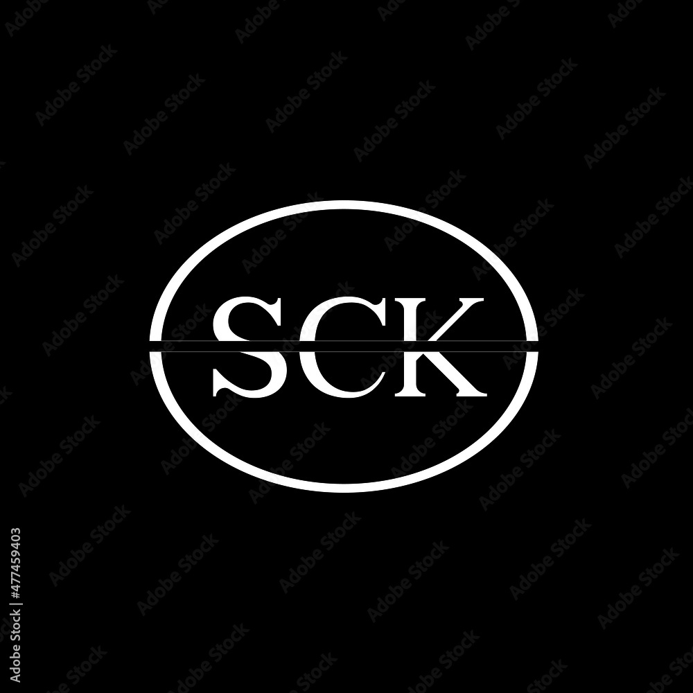 SCK letter logo design with black background in illustrator, vector ...