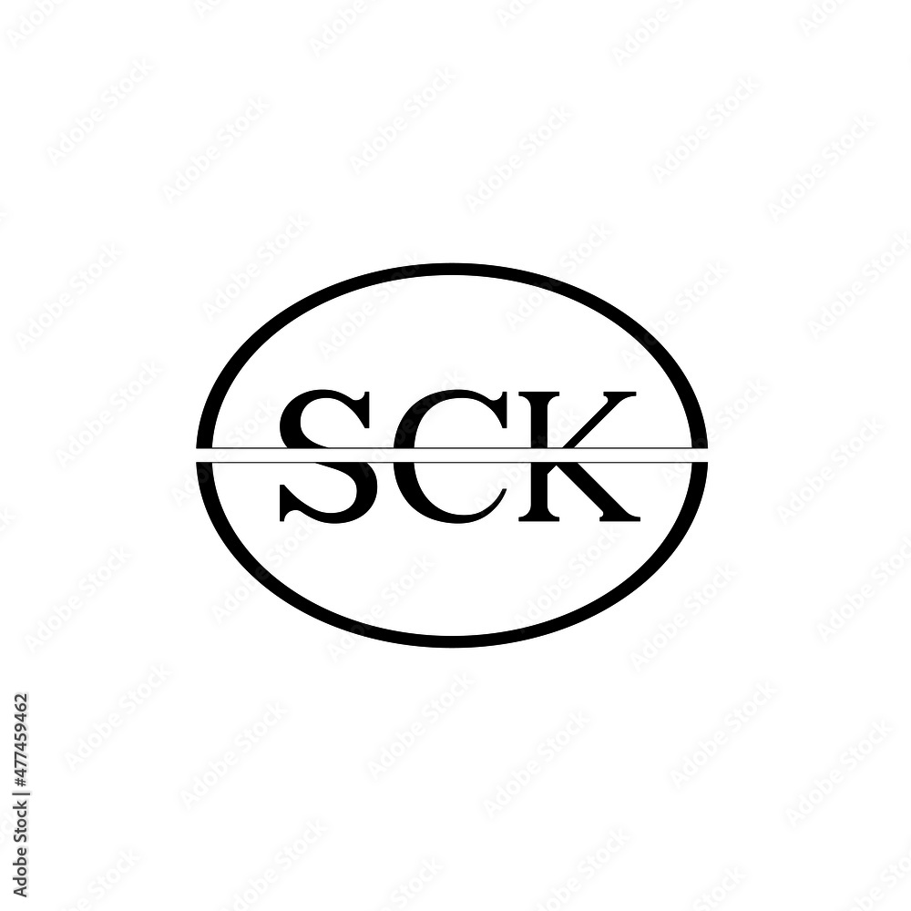 SCK letter logo design with white background in illustrator, vector ...