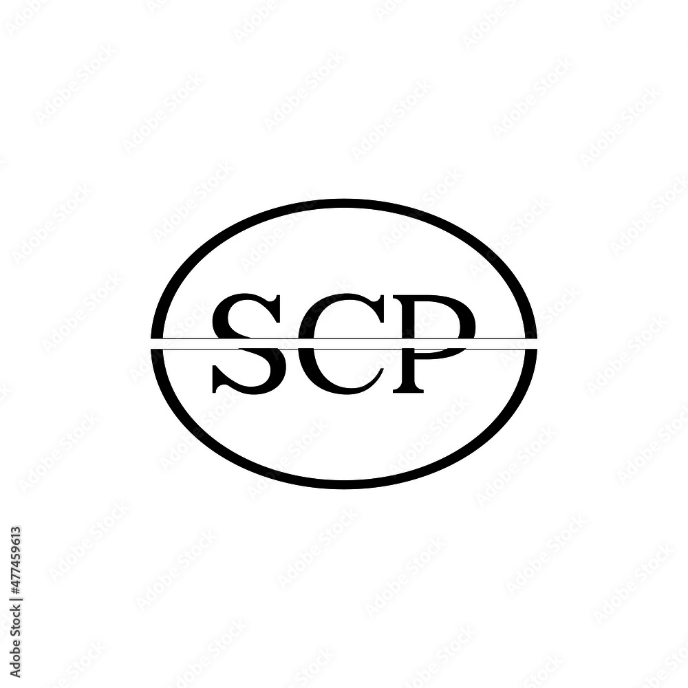 SCP letter logo design with white background in illustrator, vector ...