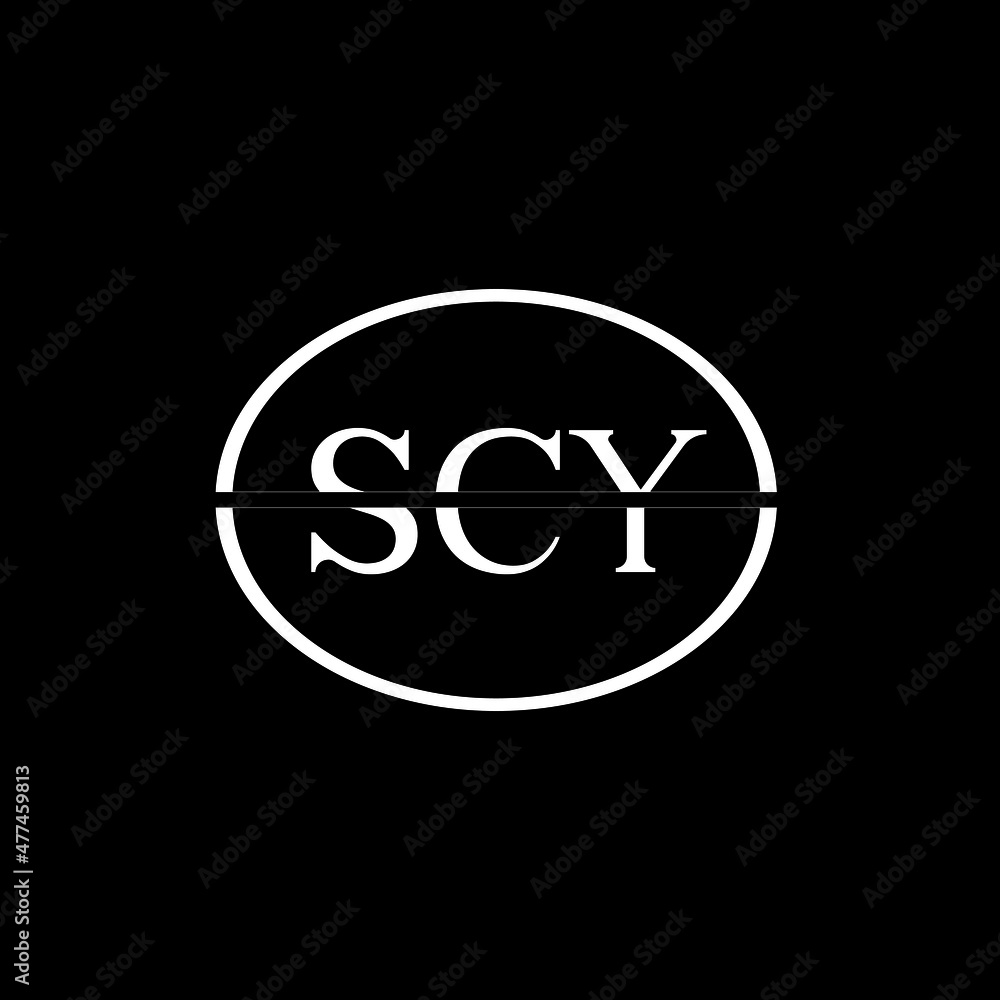 SCY letter logo design with black background in illustrator, vector ...