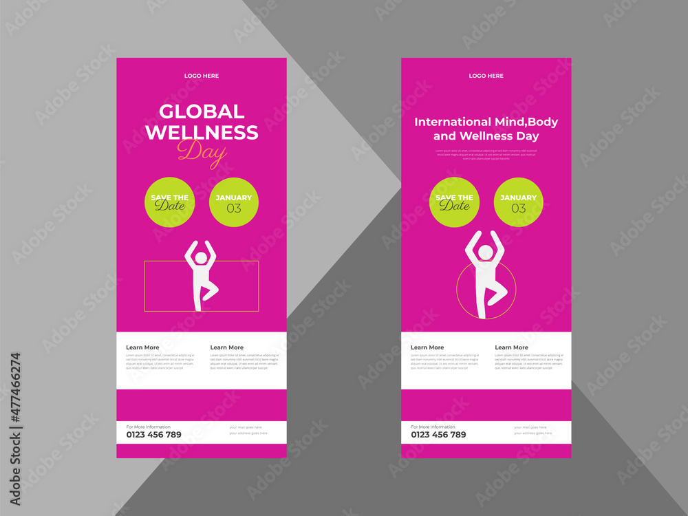 Global Wellness Day Roll Up banner, Global wellness day good for global ...