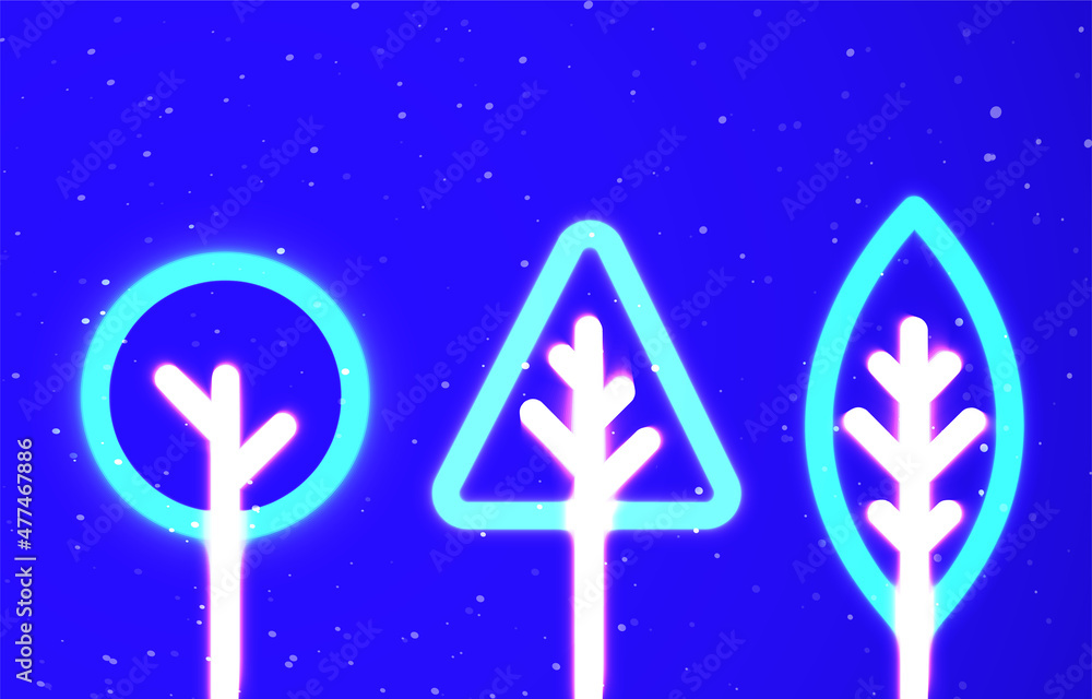 Tree shape neon private collection. Download a unique super bright neon ...
