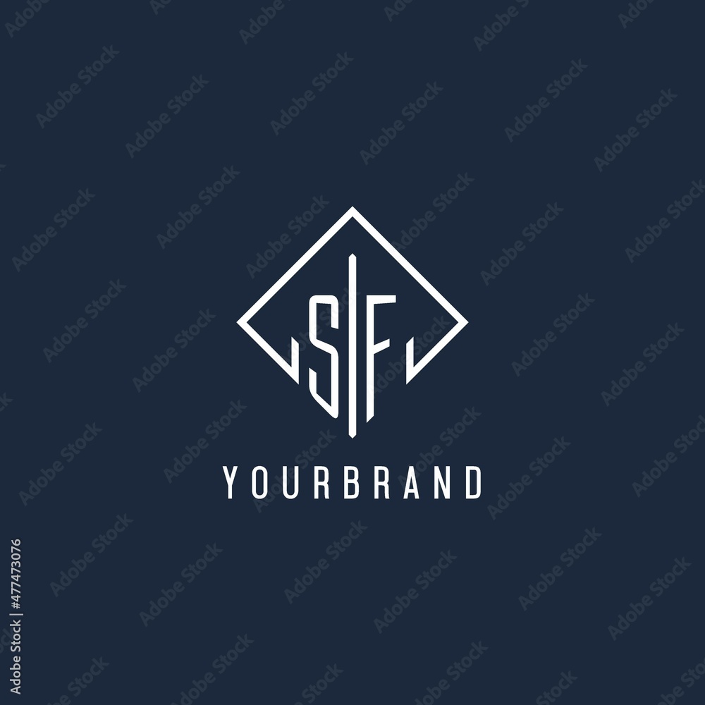 SF initial logo with luxury rectangle style design Stock Vector | Adobe ...