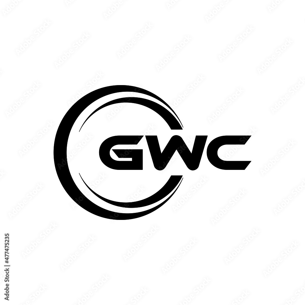 GWC letter logo design with white background in illustrator, vector ...